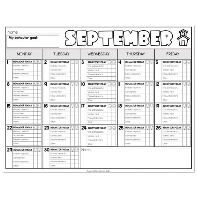 Behavior Calendars - Version 2 - Lucky Little Learners