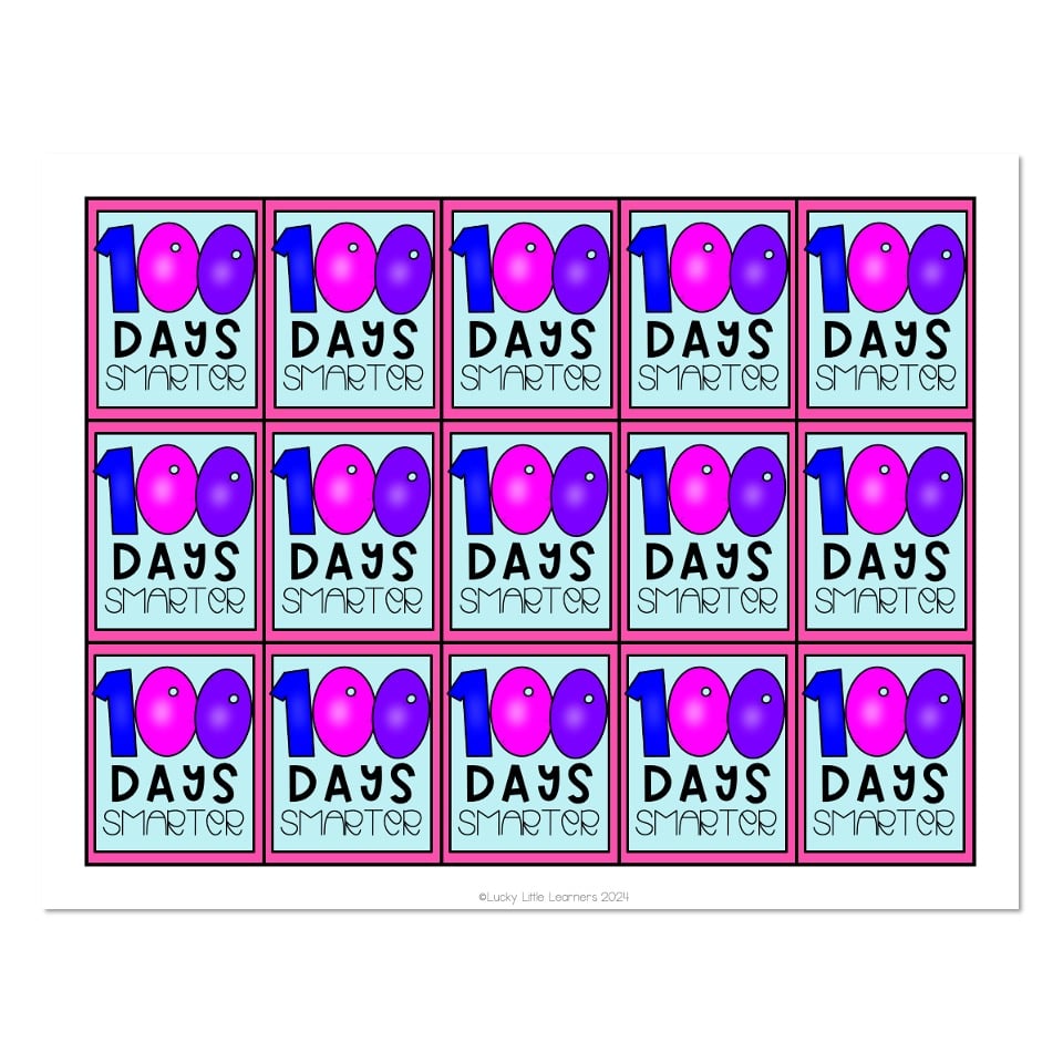 Brag Tags - Holidays - 100th Day - Lucky Little Learners