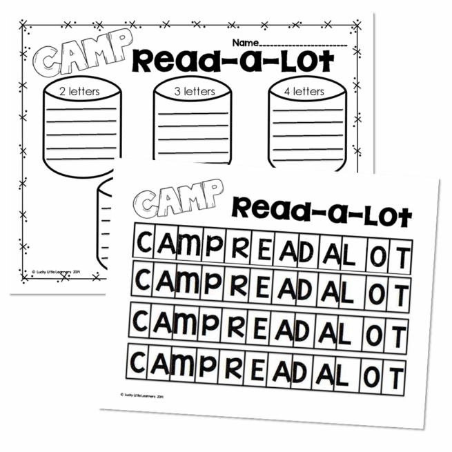 Camp Read a Lot - Build-a-Word - Lucky Little Learners