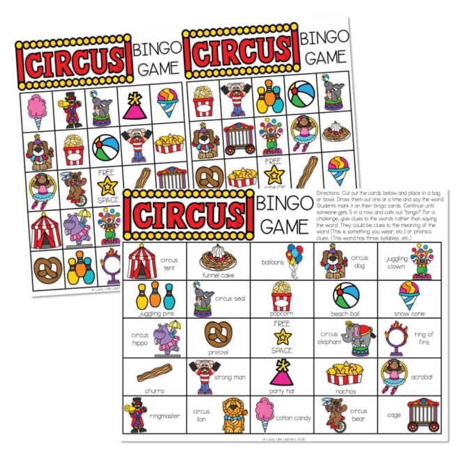 Circus Transformation - Bingo - Lucky Little Learners