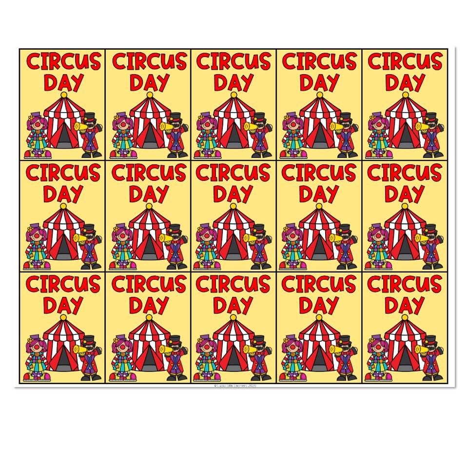 Circus Transformation - Brag Tags - Lucky Little Learners