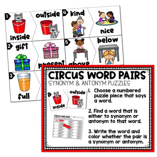 Circus Transformation - Reading Center - Synonym and Antonym - Lucky ...