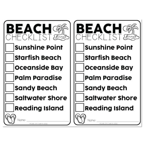 Classroom Transformation - Beach Day - Beach Checklist - Lucky Little ...