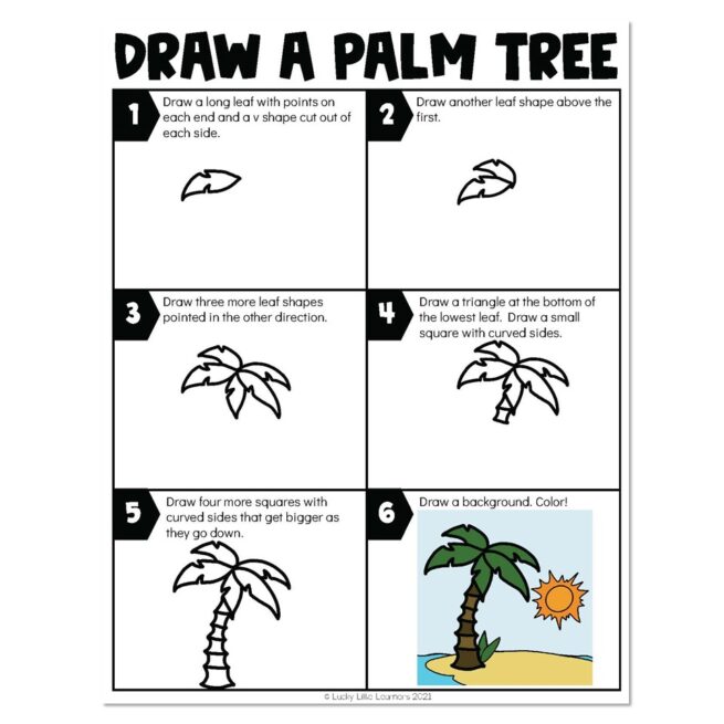 Classroom Transformation - Beach Day - Draw a Palm Tree - Lucky Little ...