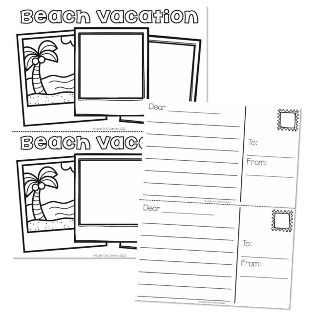 Classroom Transformation - Beach Day - Postcards - Lucky Little Learners