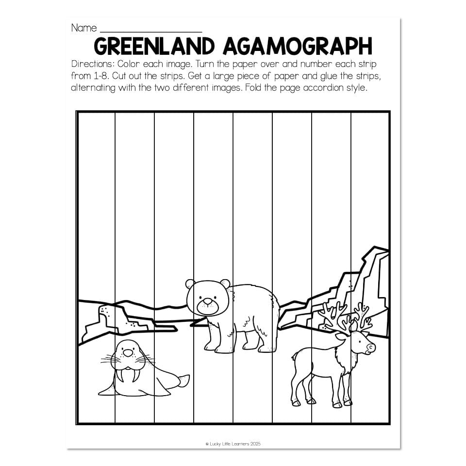 Country Study - Greenland - Agamograph Craft - Lucky Little Learners