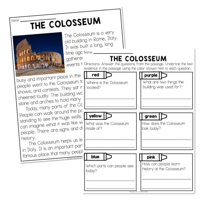 Country Study - Italy - The Colosseum Nonfiction Reading - Lucky Little ...