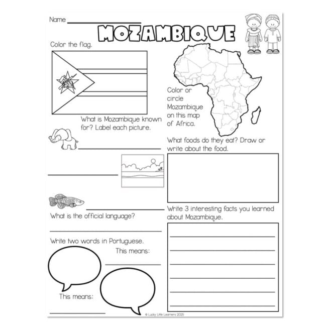 Country Study - Mozambique - Information Sheet - Lucky Little Learners