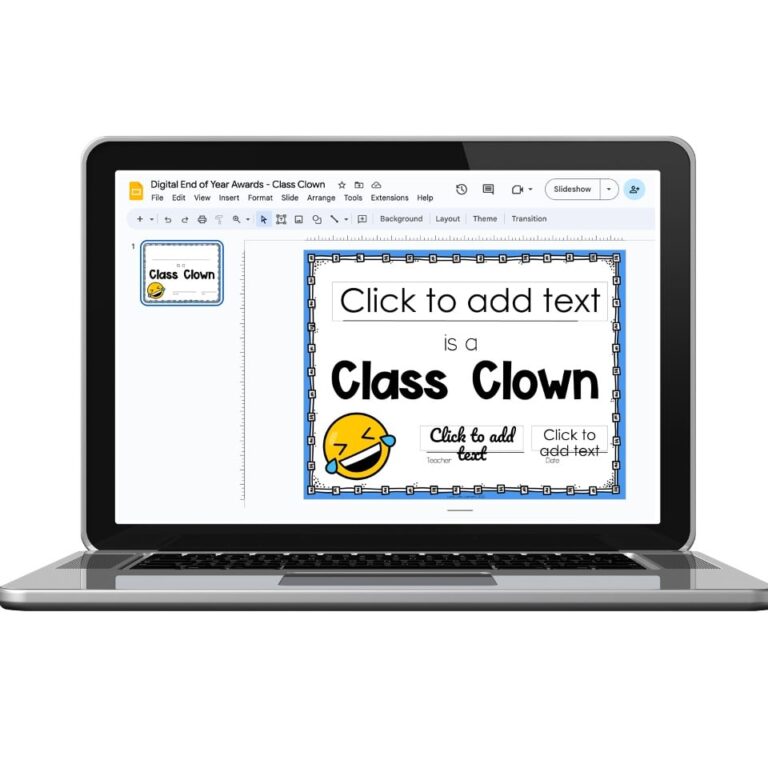 Digital End of Year Awards - Class Clown - Lucky Little Learners