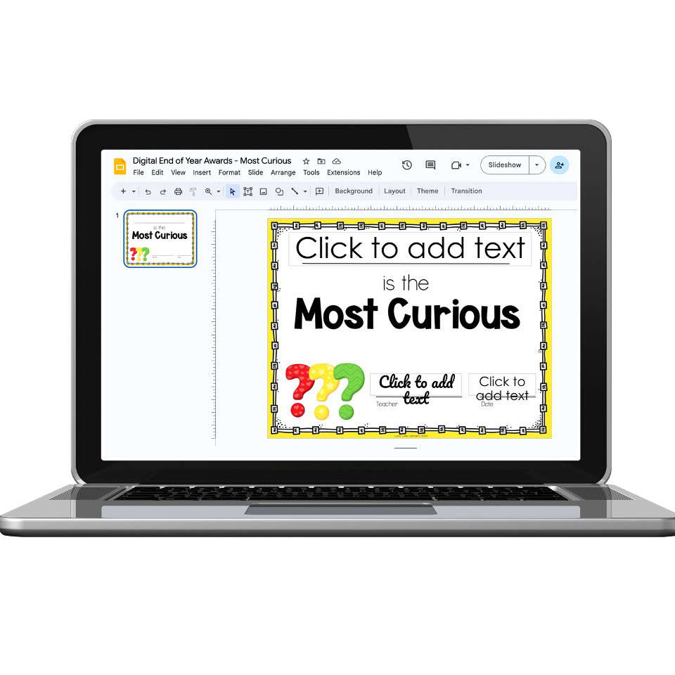 Digital End of Year Awards - Most Curious - Lucky Little Learners