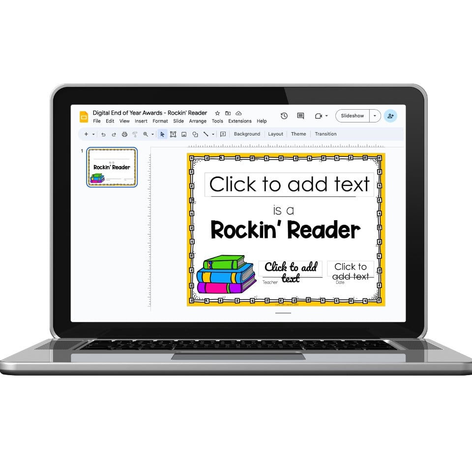 Digital End of Year Awards - Rockin' Reader - Lucky Little Learners