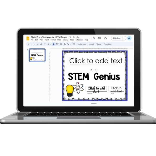 Digital End of Year Awards - Stem Genius - Lucky Little Learners