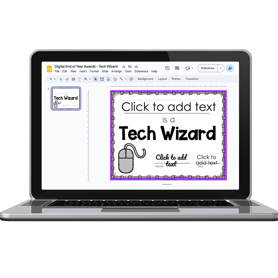 Digital End of Year Awards - Tech Wizard - Lucky Little Learners