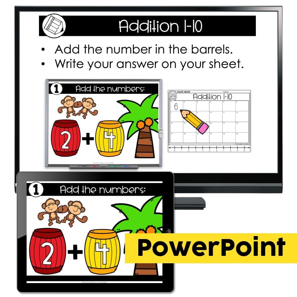 Digital Flash Math Games - Addition 1-10 - Lucky Little Learners