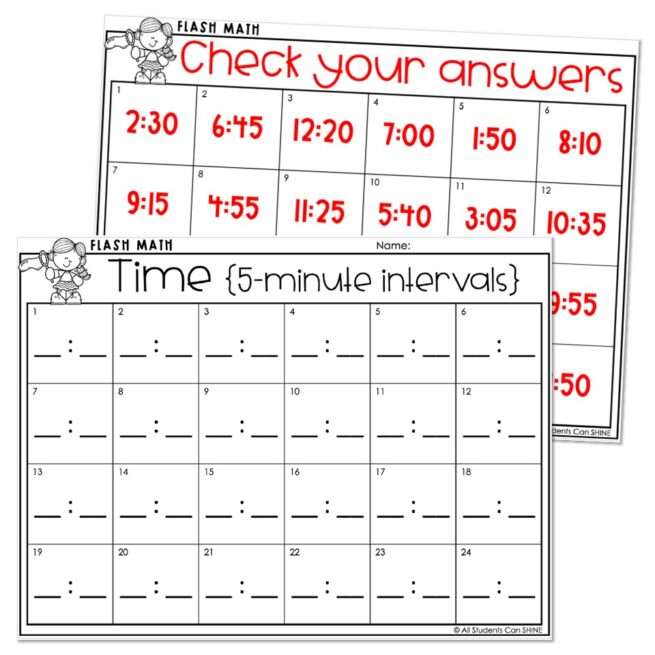 Digital Flash Math Games - Time to the Nearest Five Minutes Recording ...