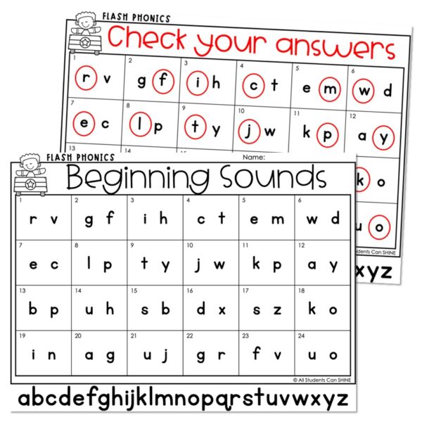 Digital Flash Phonics - Beginning Sounds Choose the Sound Recording ...