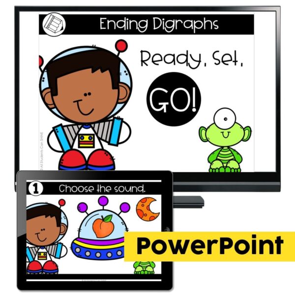 Digital Flash Phonics - Ending Digraphs - Lucky Little Learners