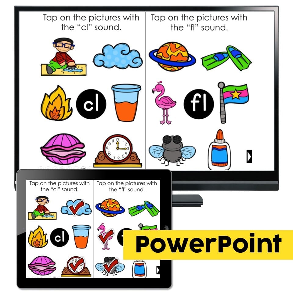 Digital Interactive Phonics - Blends - Game 3 - Lucky Little Learners