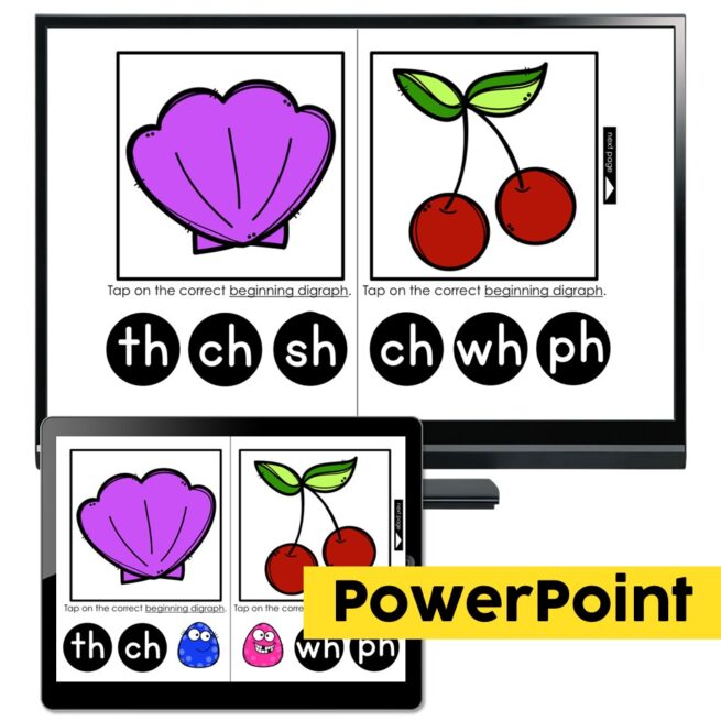 Digital Interactive Phonics - Digraphs - Game 1 - Lucky Little Learners