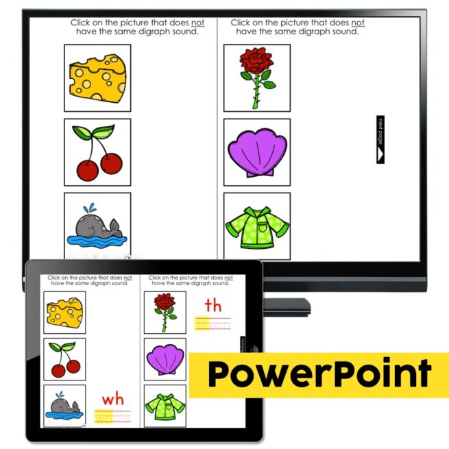 Digital Interactive Phonics - Digraphs - Game 4 - Lucky Little Learners