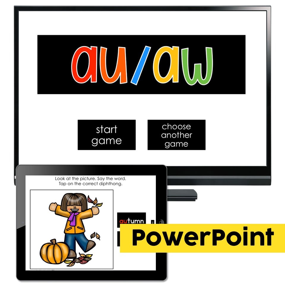 Digital Interactive Phonics - Diphthongs - Game 1 - Lucky Little Learners