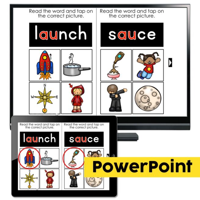 Digital Interactive Phonics - Diphthongs - Game 2 - Lucky Little Learners