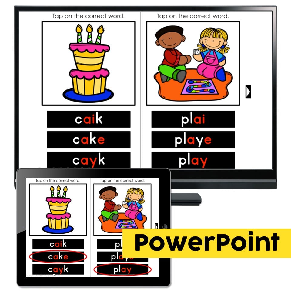 Digital Interactive Phonics - Long Vowels - Game 5 - Lucky Little Learners