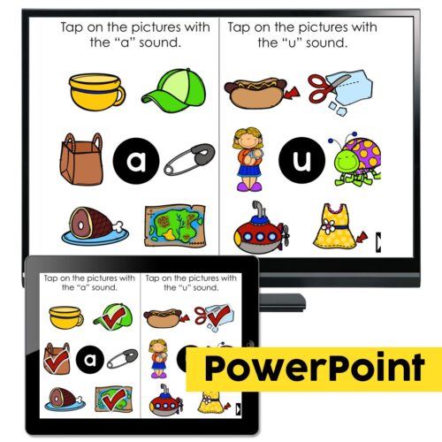 Digital Interactive Phonics - Short Vowels - Game 1 - Lucky Little Learners