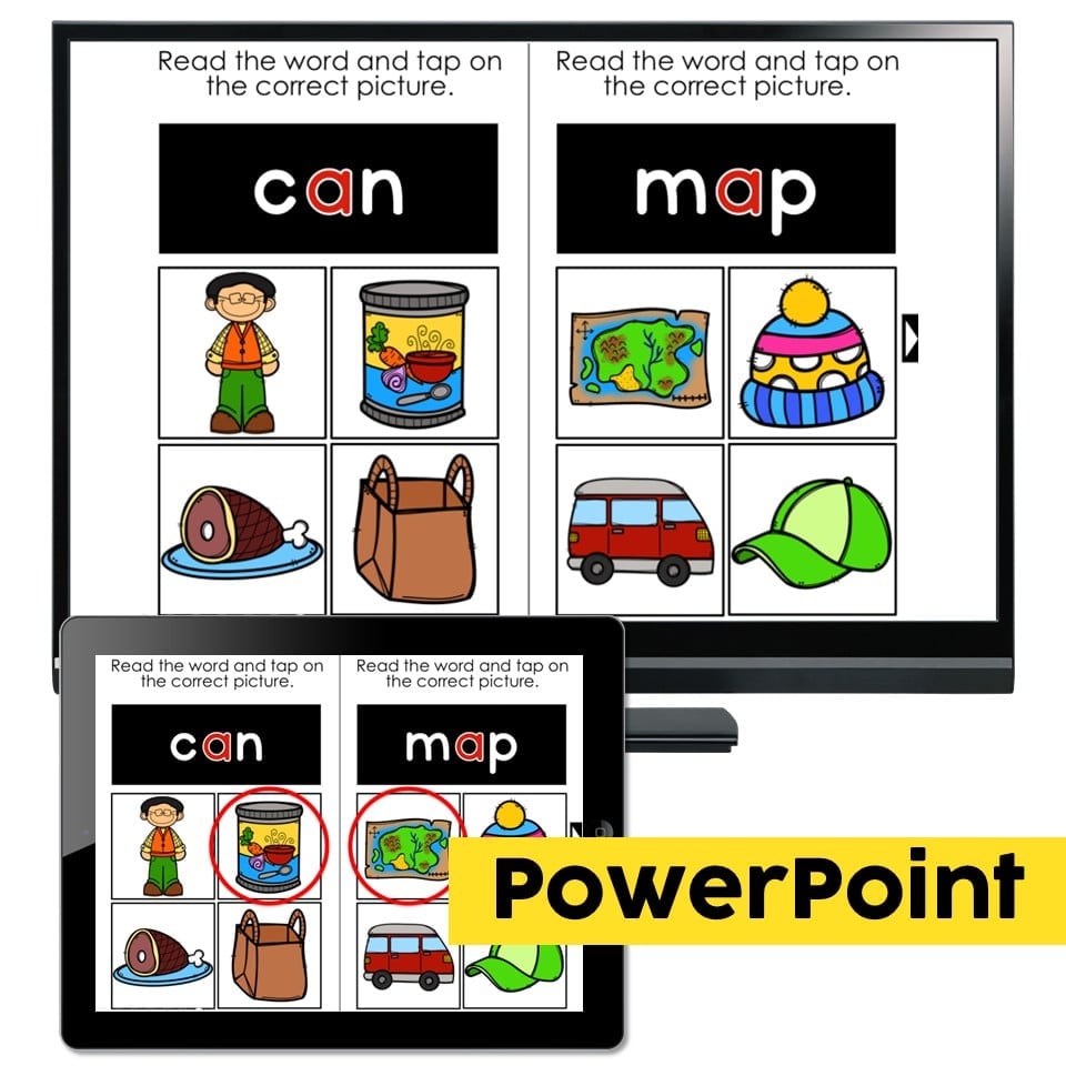Digital Interactive Phonics - Short Vowels - Game 2 - Lucky Little Learners