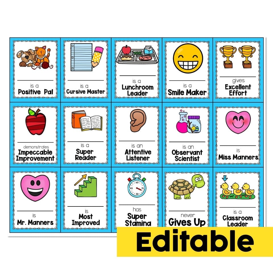 Editable End of Year Awards - Brag Tags - Page 1 - Lucky Little Learners