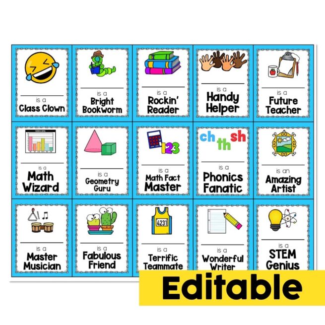 Editable End of Year Awards - Brag Tags - Page 2 - Lucky Little Learners
