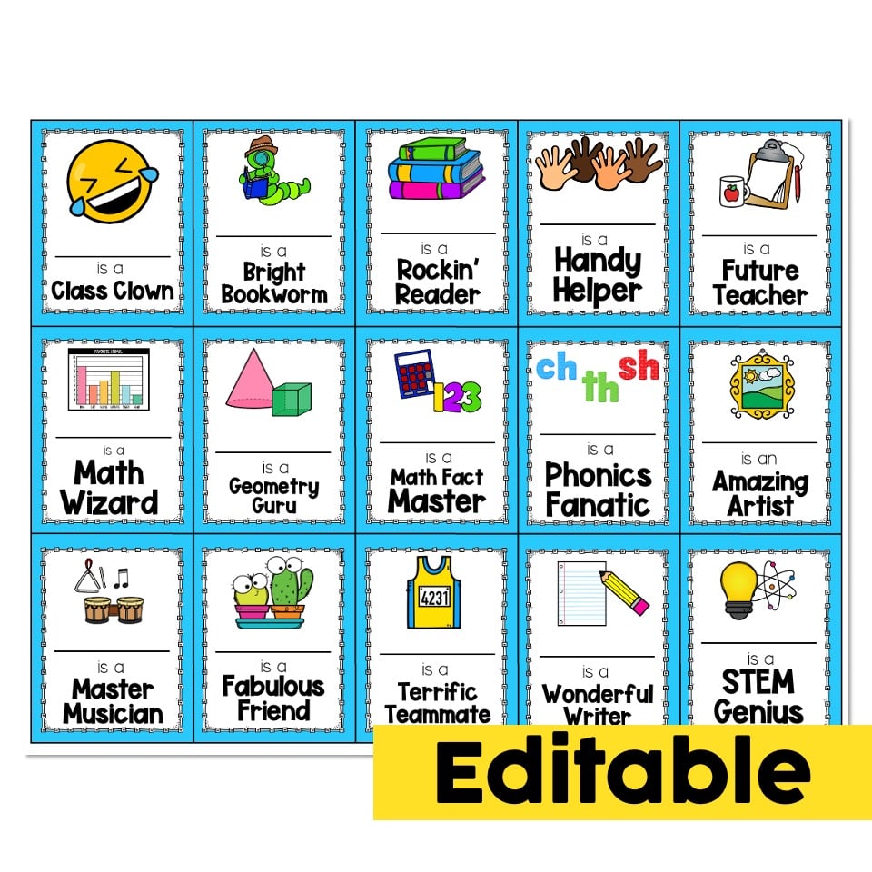 Editable End of Year Awards - Brag Tags - Page 2 - Lucky Little Learners