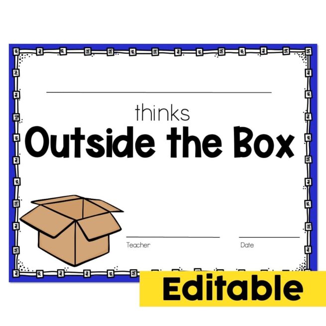 Editable End of Year Awards - Thinks Outside the Box - Lucky Little ...