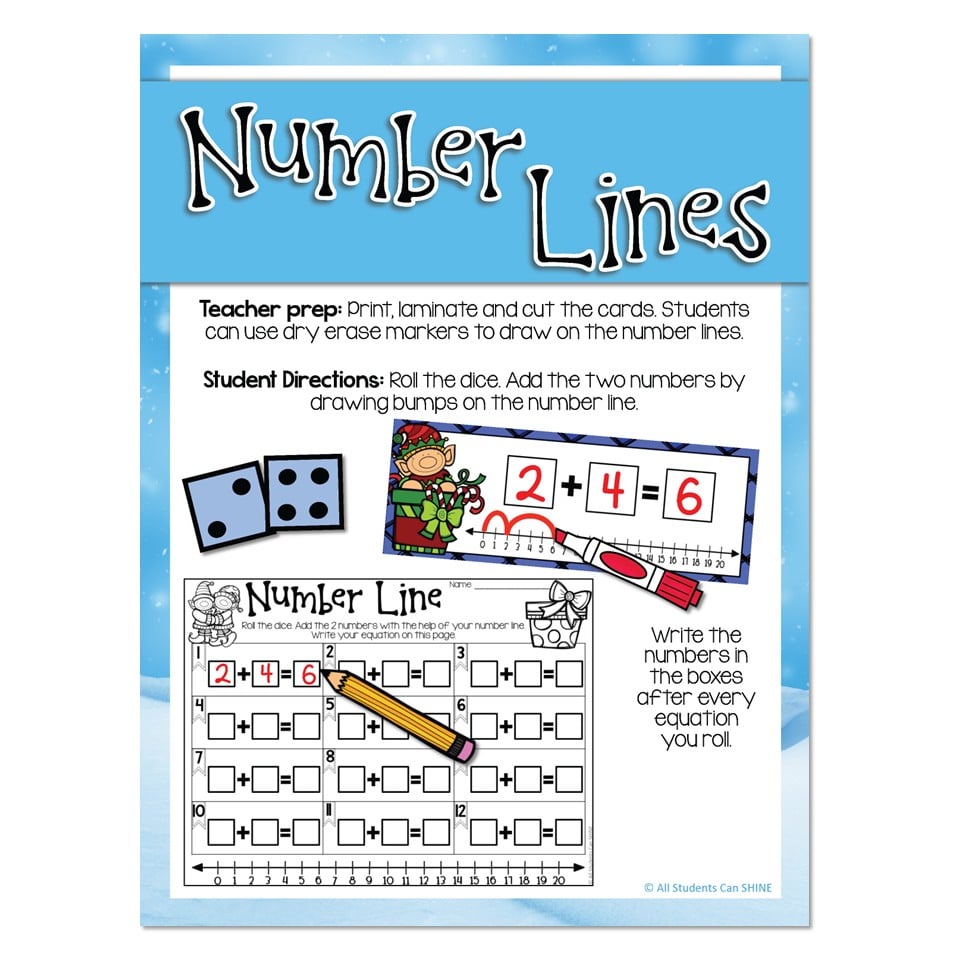 Elf Centers - Math - Number Lines - Lucky Little Learners