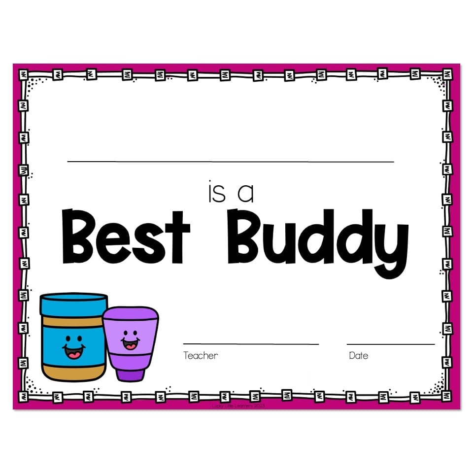 End of Year Awards - Best Buddy - Lucky Little Learners