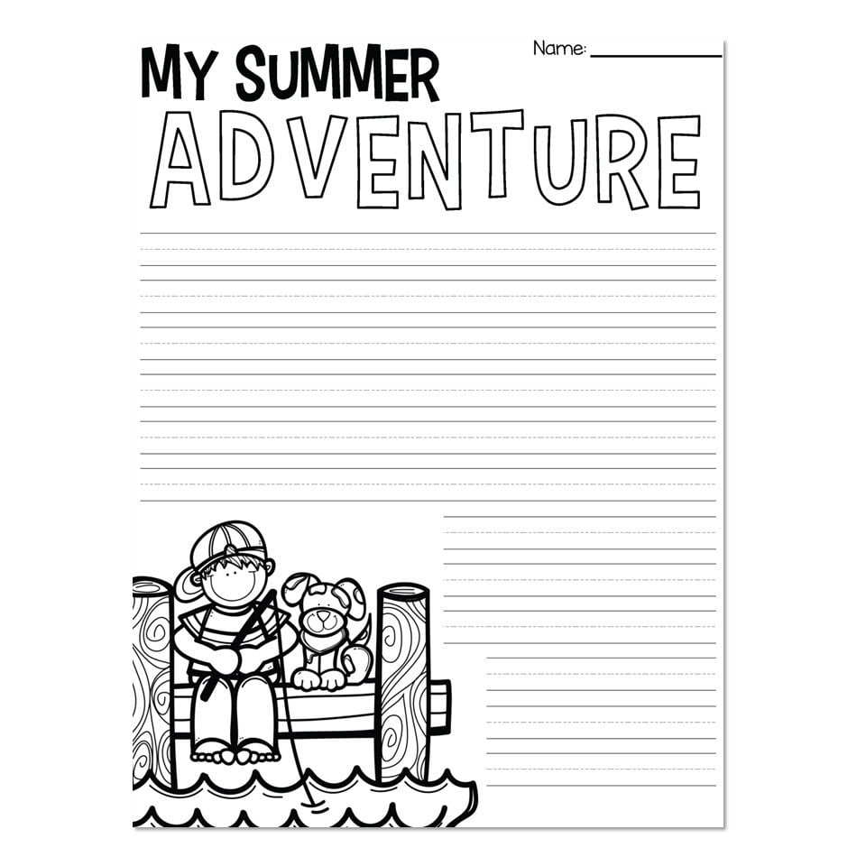 First Week Back to School - Summer Writing Prompts - Lucky Little Learners