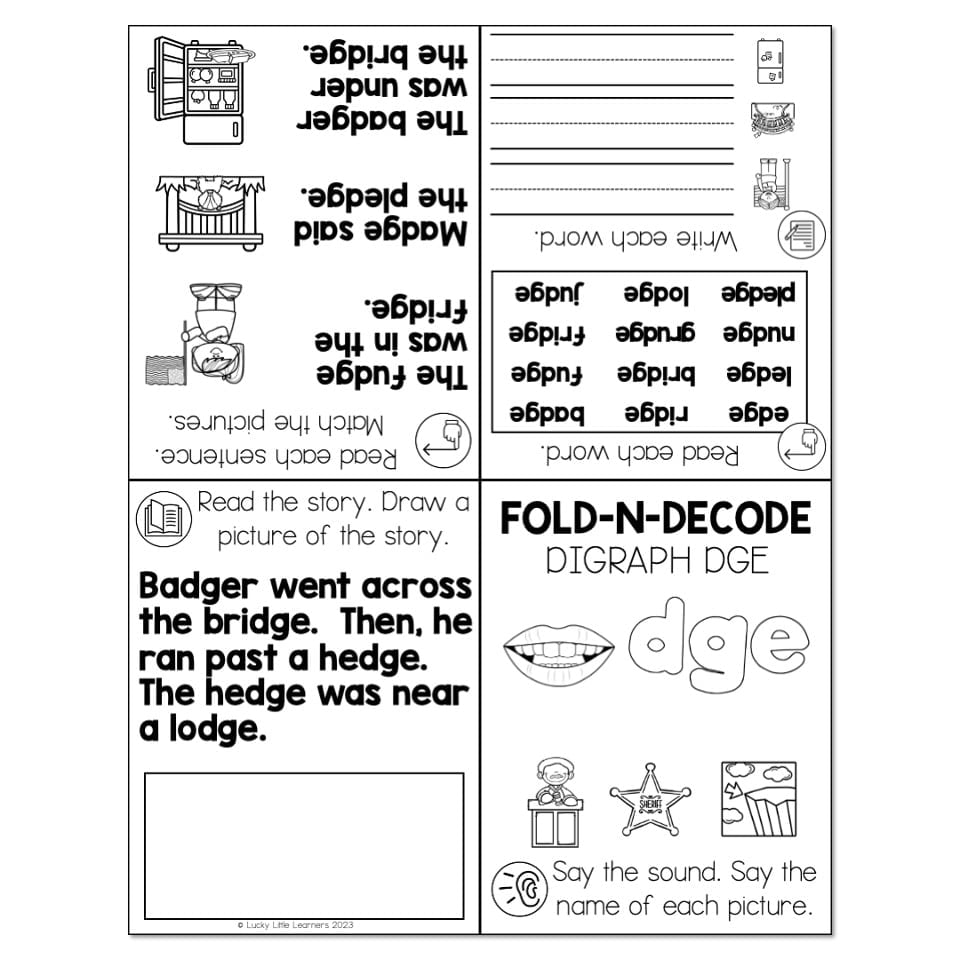 Lucky to Learn Phonics - Digraphs DGE - Fold-N-Decode - Lucky Little ...