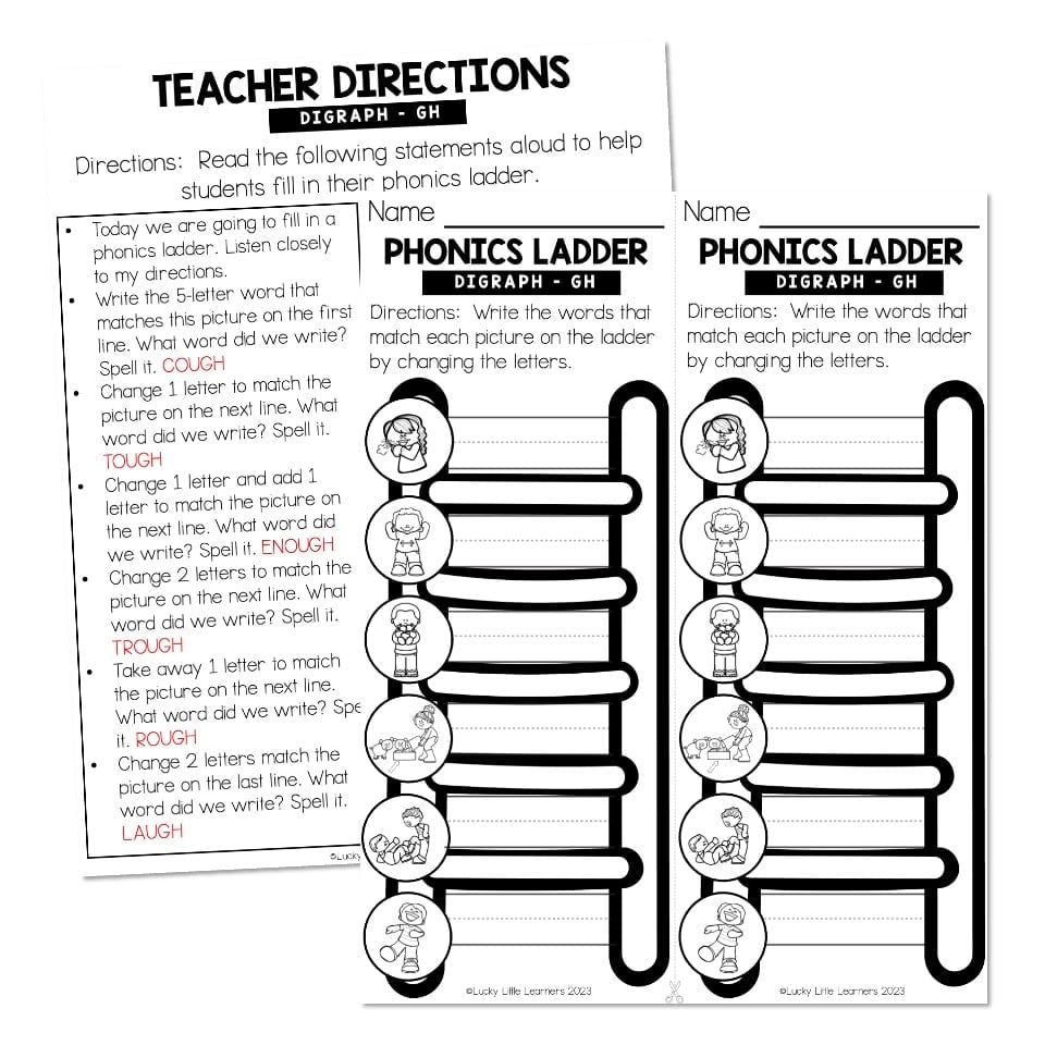 Lucky to Learn Phonics - Digraphs GH - Phonics Ladder - Lucky Little ...