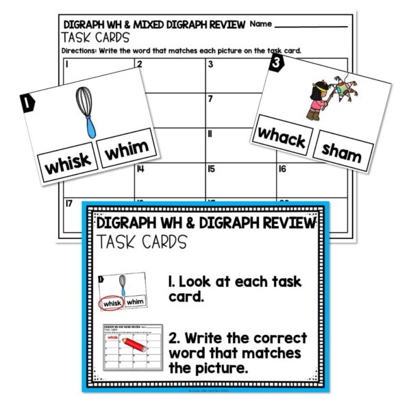 Lucky to Learn Phonics - Digraphs WH - 1st Grade Phonics Center - Task ...