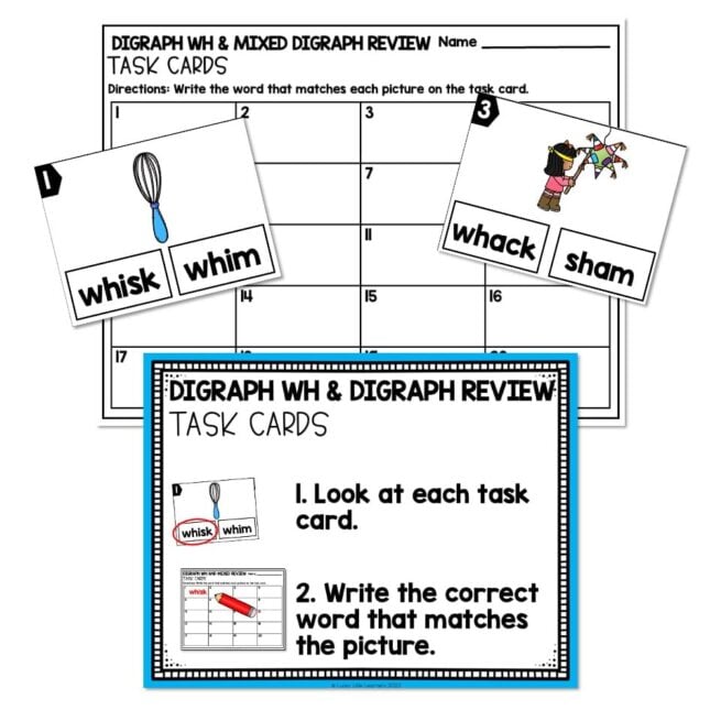 Lucky to Learn Phonics - Digraphs WH - 1st Grade Phonics Center - Task ...