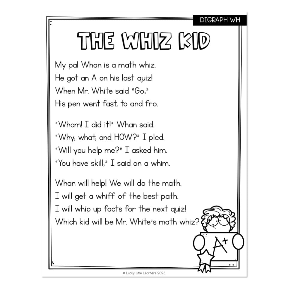 Lucky to Learn Phonics - Digraphs WH - 1st Grade Phonics Poem - The ...