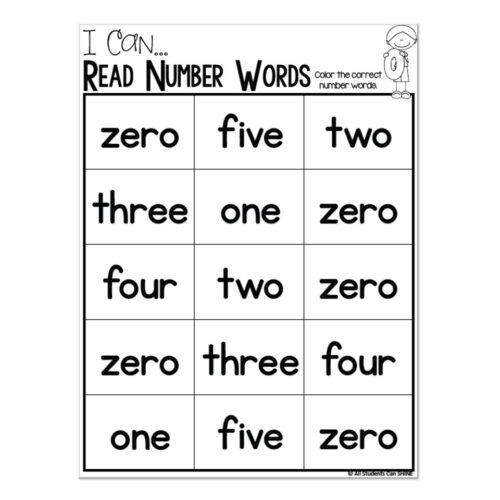 Math Intervention - I Can Read Number Words - Lucky Little Learners
