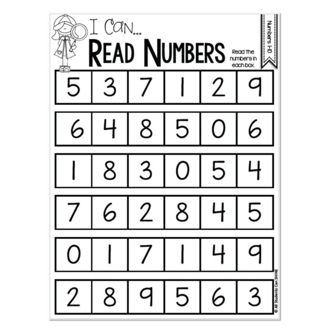 Math Intervention - I Can Read Numbers - Lucky Little Learners