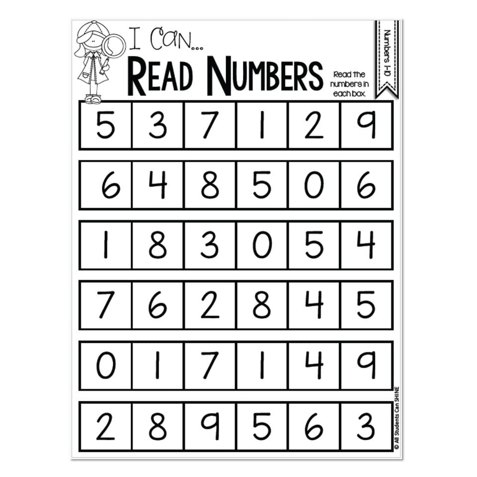 Math Intervention - I Can Read Numbers - Lucky Little Learners