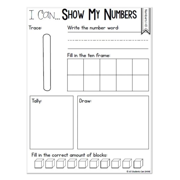 Math Intervention - I Can Show My Numbers - Lucky Little Learners