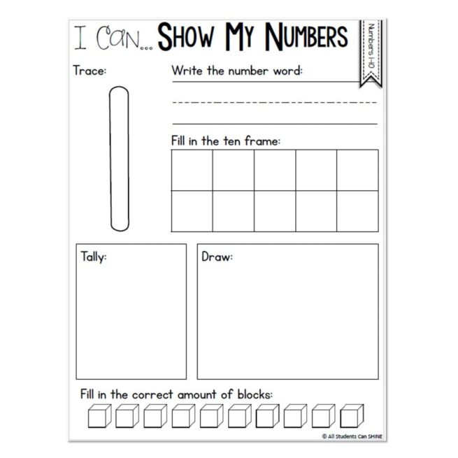 Math Intervention - I Can Show My Numbers - Lucky Little Learners
