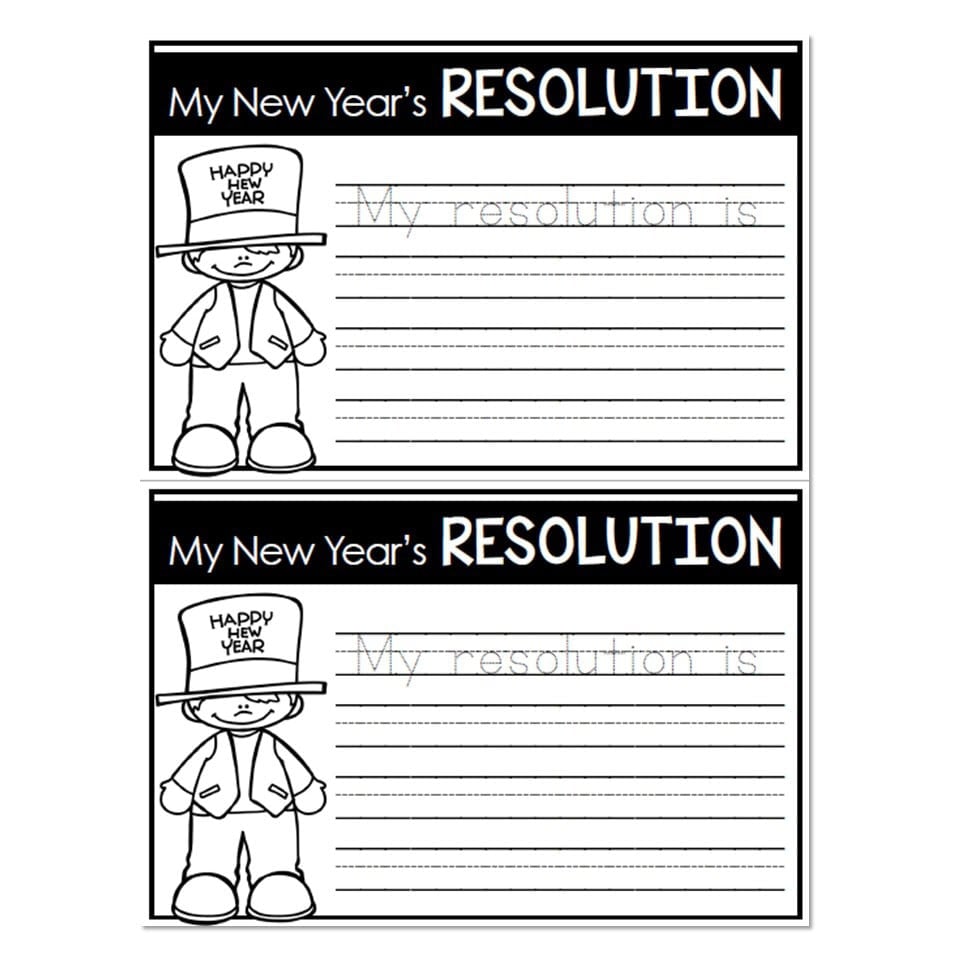 New Years Craftivity - Writing Prompt - My New Year's Resolution ...
