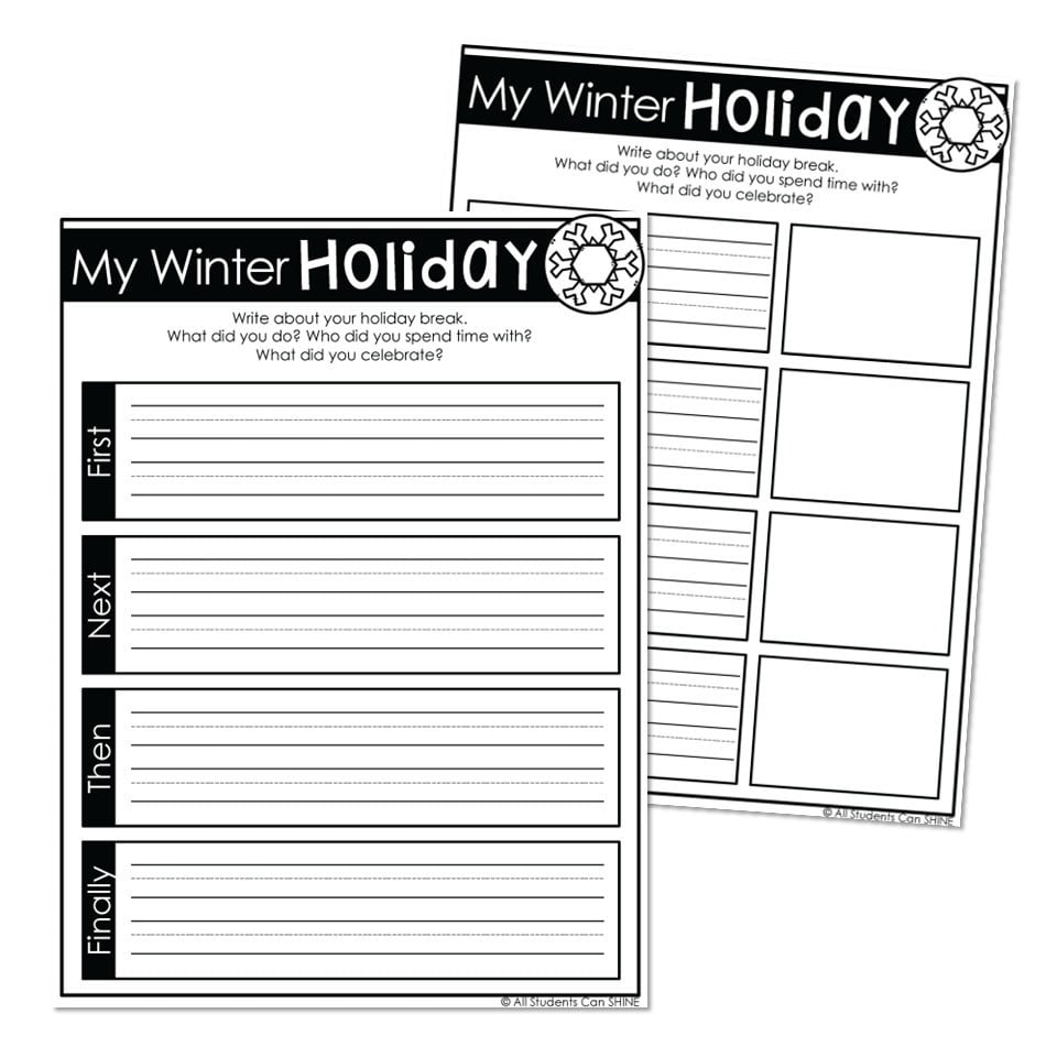 New Years Craftivity - Writing Prompt - My Winter Holiday - Lucky ...