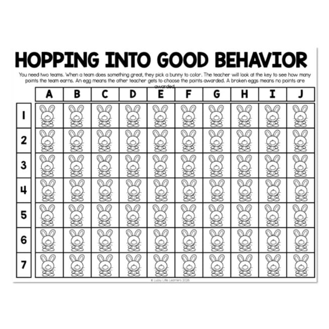 Printable Easter Behavior Board - Hopping Into Good Behavior - Lucky ...