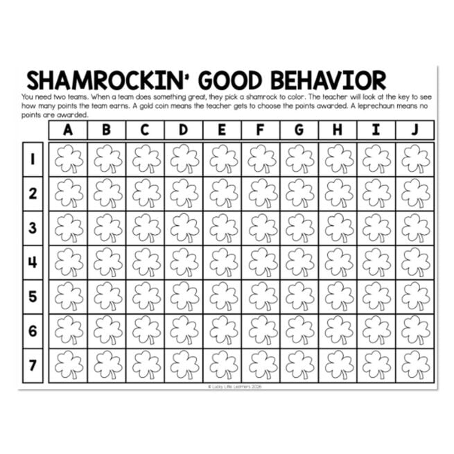 Printable St. Patrick's Day Behavior Board - Shamrockin' Good Behavior ...